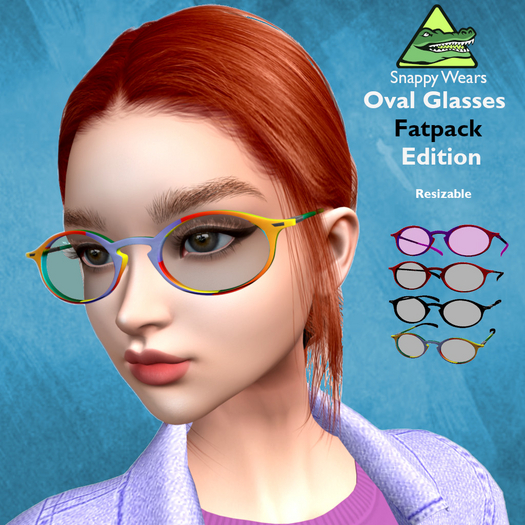 Second Life Marketplace Snappy Oval Glasses